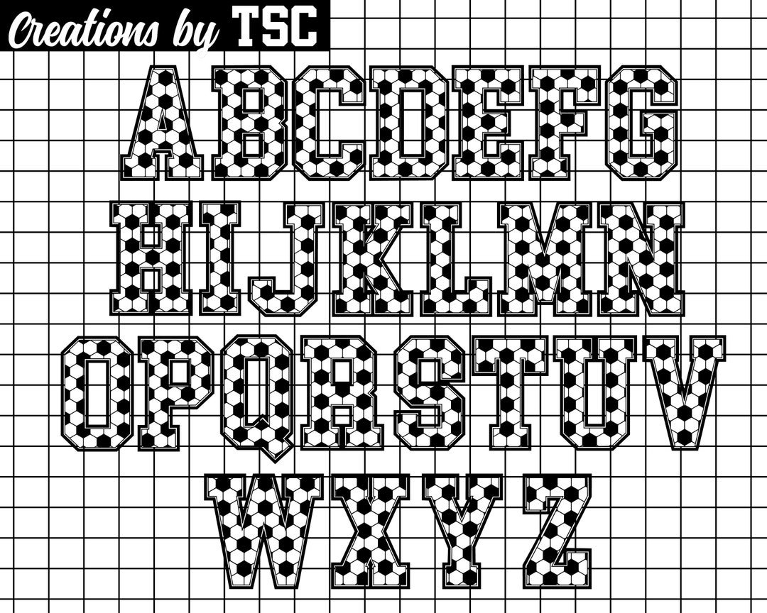 Soccer Letters and Numbers | Digital Download | .PNG | Sublimation ...