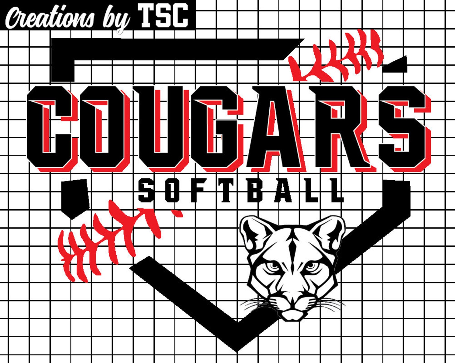 Cougars Softball Digital Download .PNG .SVG Circuit Ready Sublimation ...