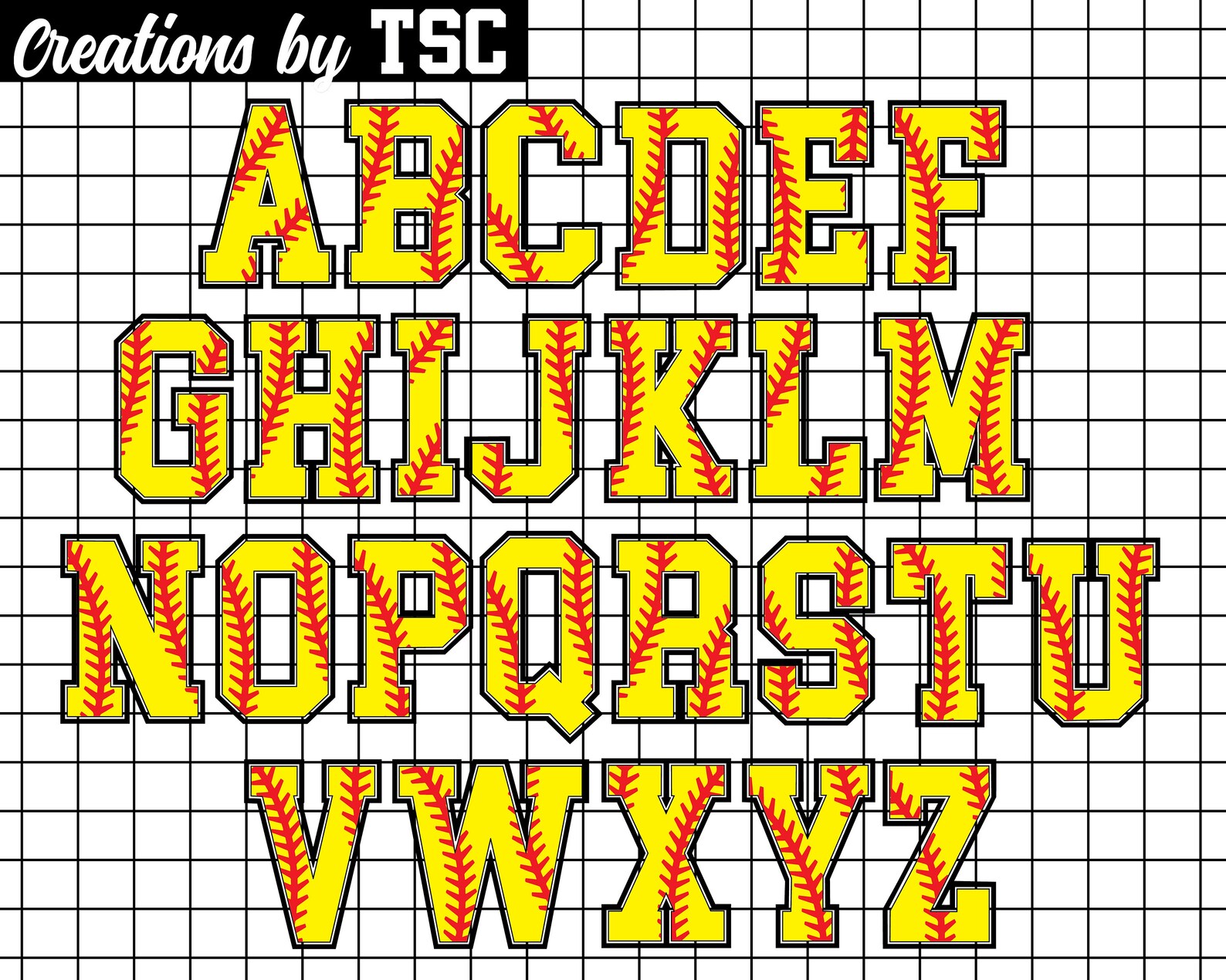 Softball Letters Digital Download .PNG Sublimation Ready - Etsy