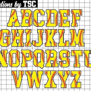 Softball Letters | Digital Download | .PNG | Sublimation Ready - Etsy
