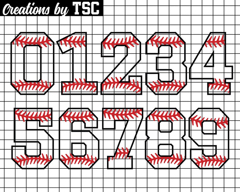Baseball Numbers Digital Download .PNG .SVG Circuit - Etsy