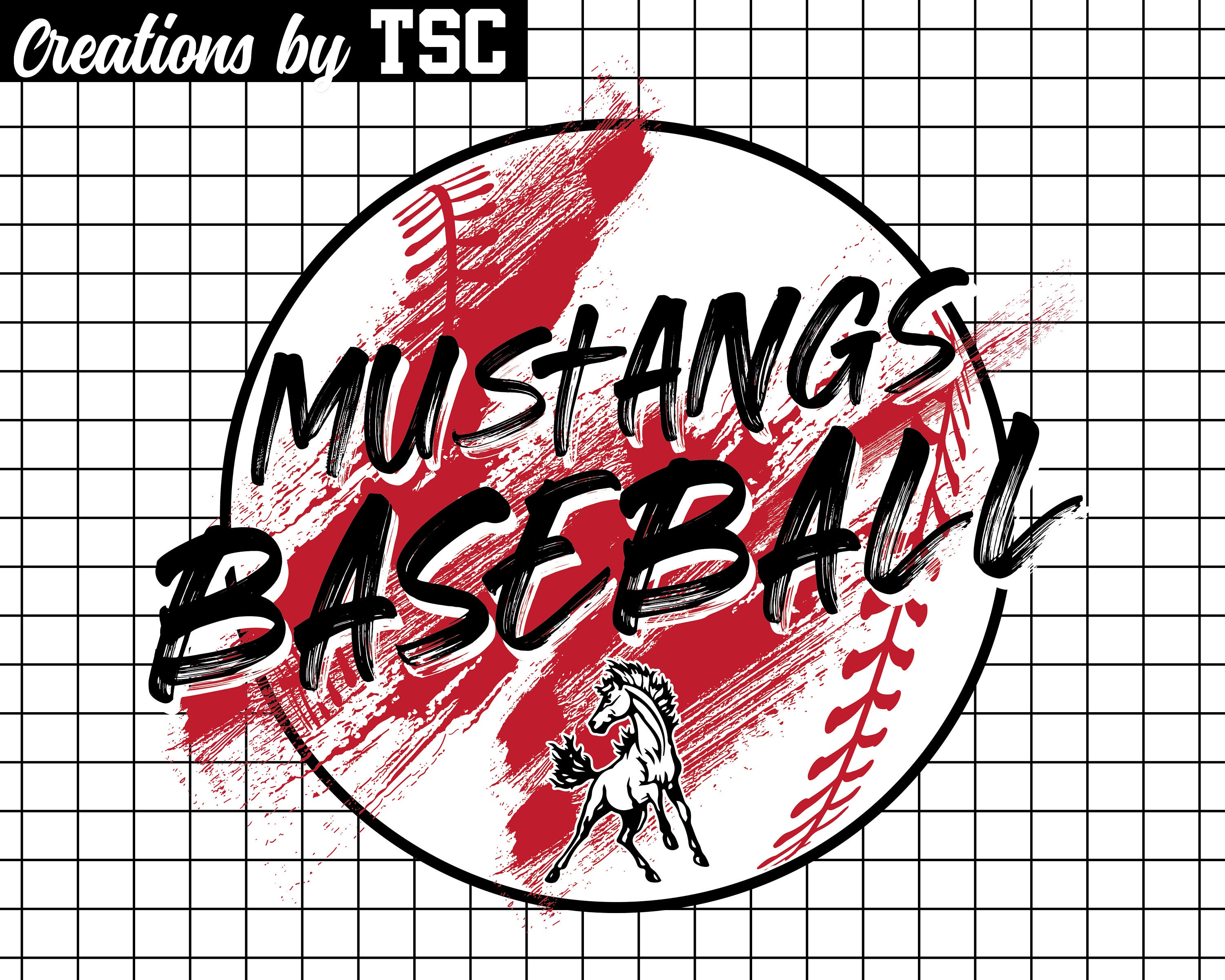 Mustang Baseball | Digital Download | .PNG | Sublimation Ready | Direct ...