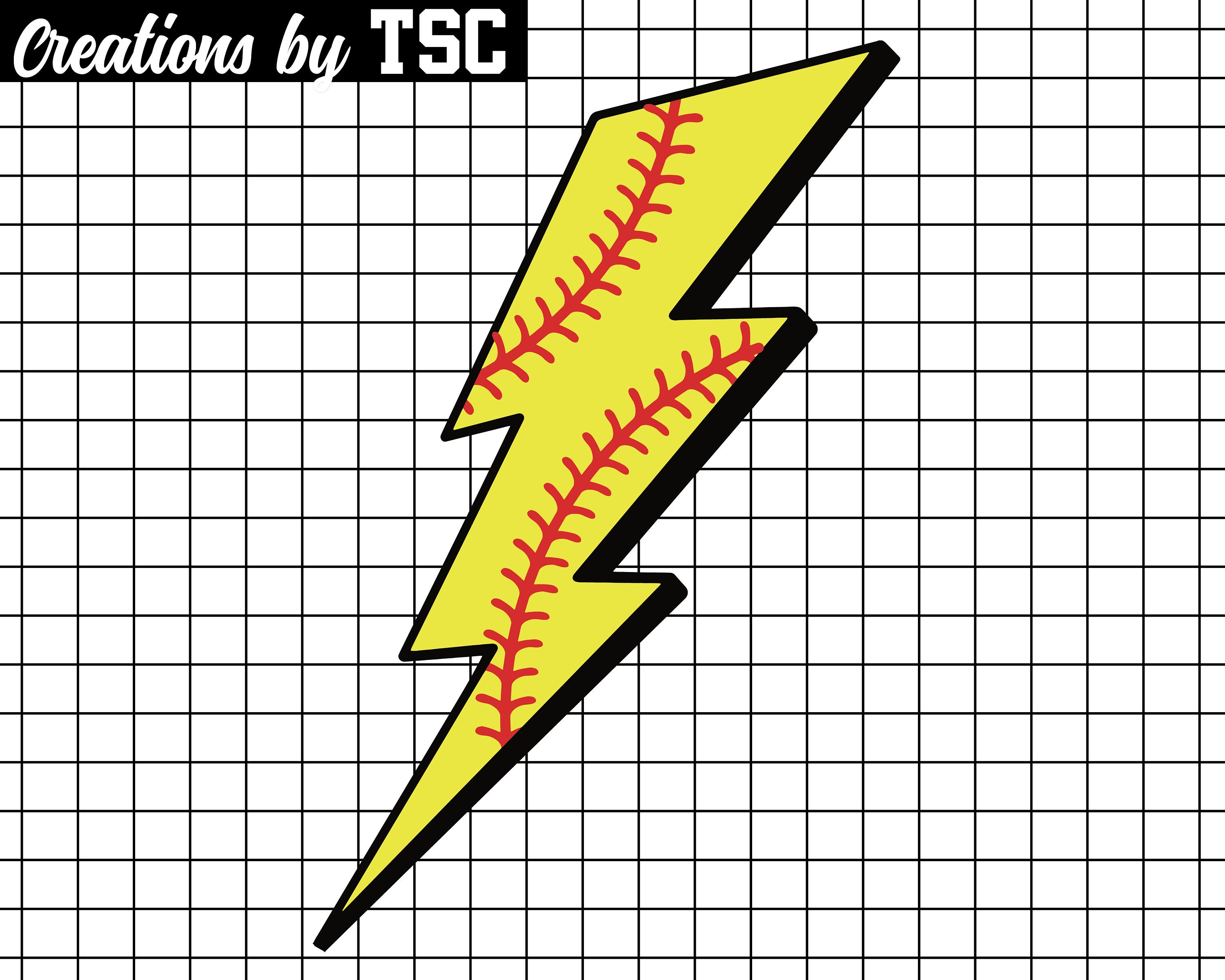 Softball Lightening Bolt | Digital Download | .PNG | Sublimation Ready ...
