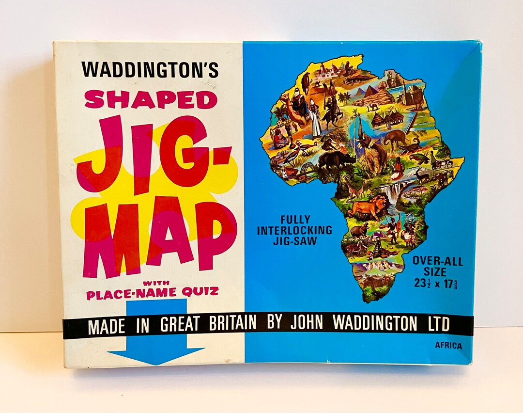 Vintage 1970s John Waddingtons Jig Map Africa Shaped Jigsaw - Etsy
