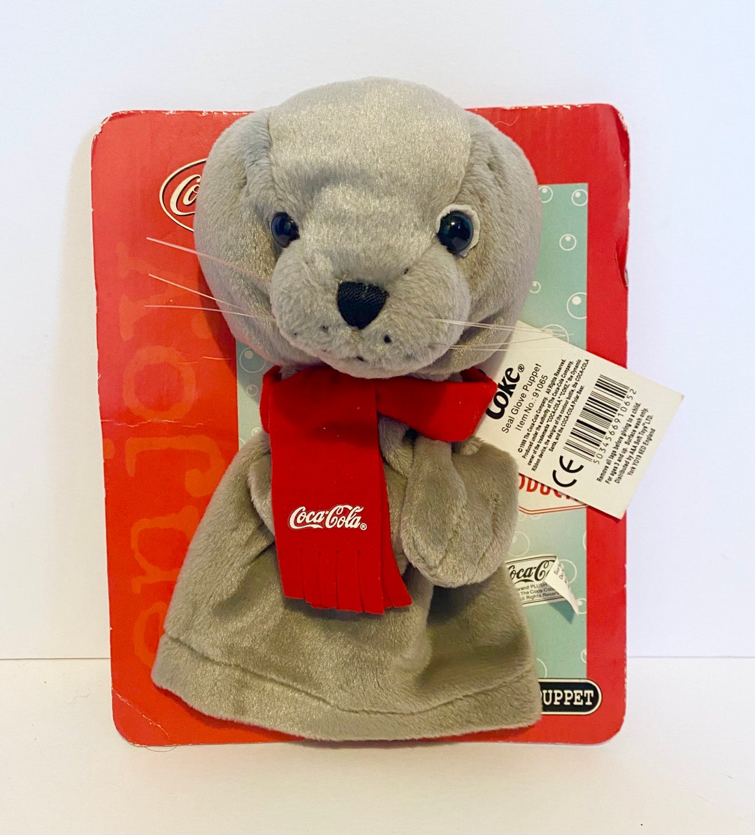 Vintage 1999 Coca-cola Seal Glove Puppet by A&A Soft Toys. Official Licensed Coca-cola ...
