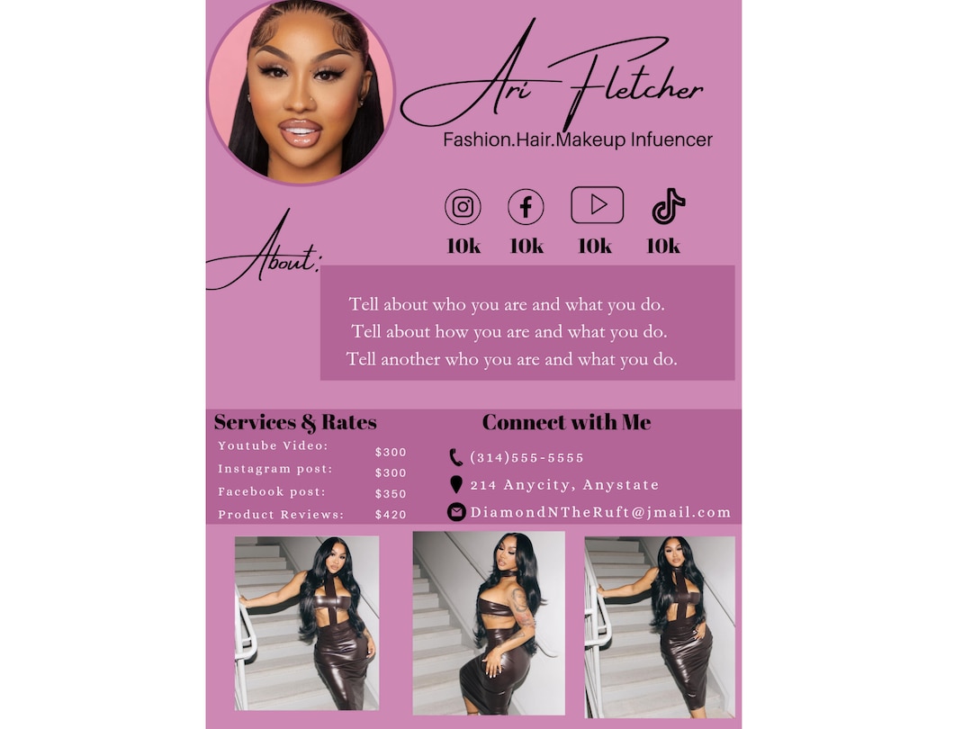 Influencer Price List - Etsy