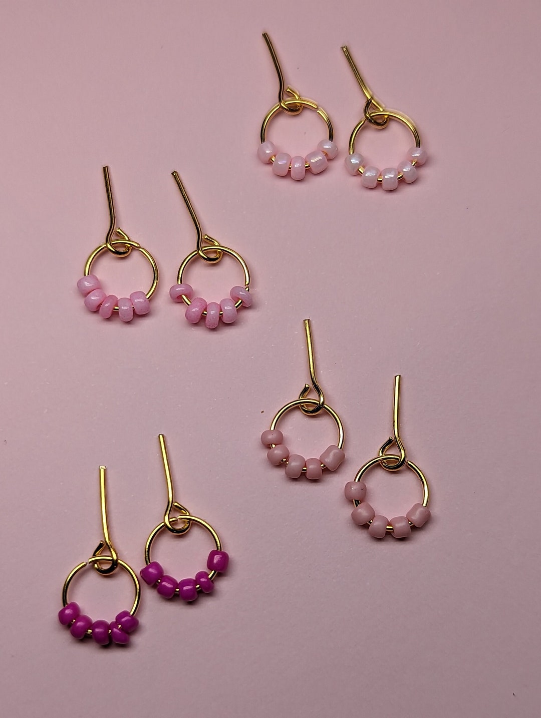 Handmade Elegant Pink Hoops Doll Earrings - Petite Accessories ...