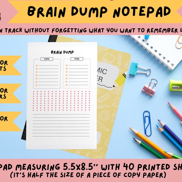 Brain Dump Notepad - Etsy
