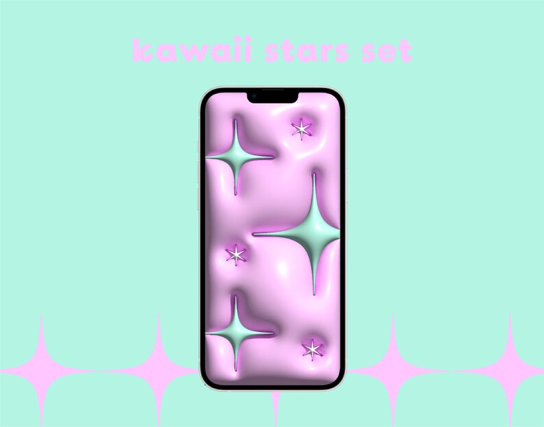 3D Stars Phone Wallpaper Cute Wallpaper Puffy Effect Adorable Wallpaper ...