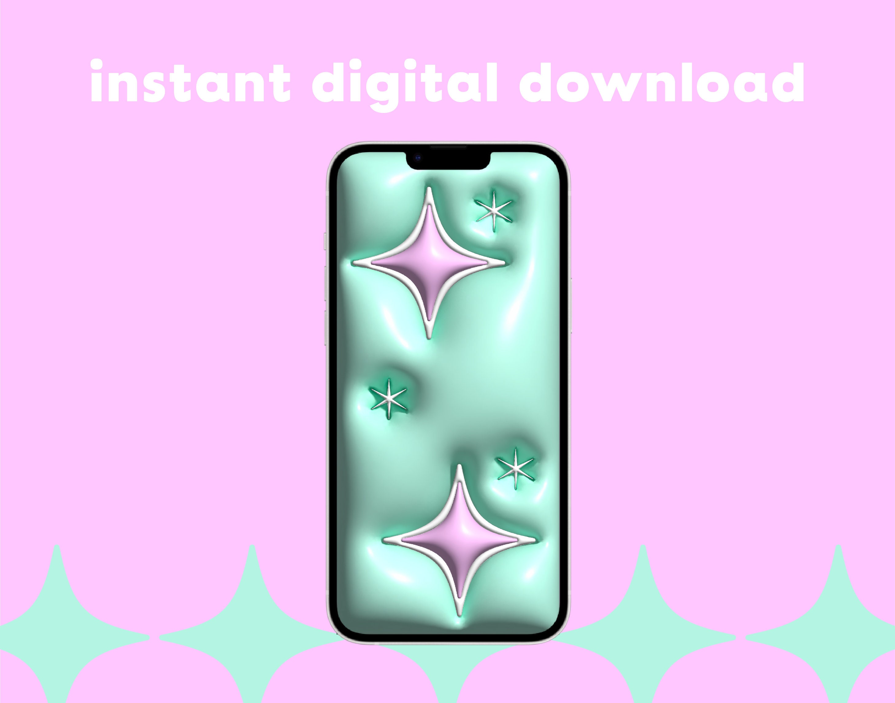 3D Stars Phone Wallpaper Cute Wallpaper Puffy Effect Adorable Wallpaper ...