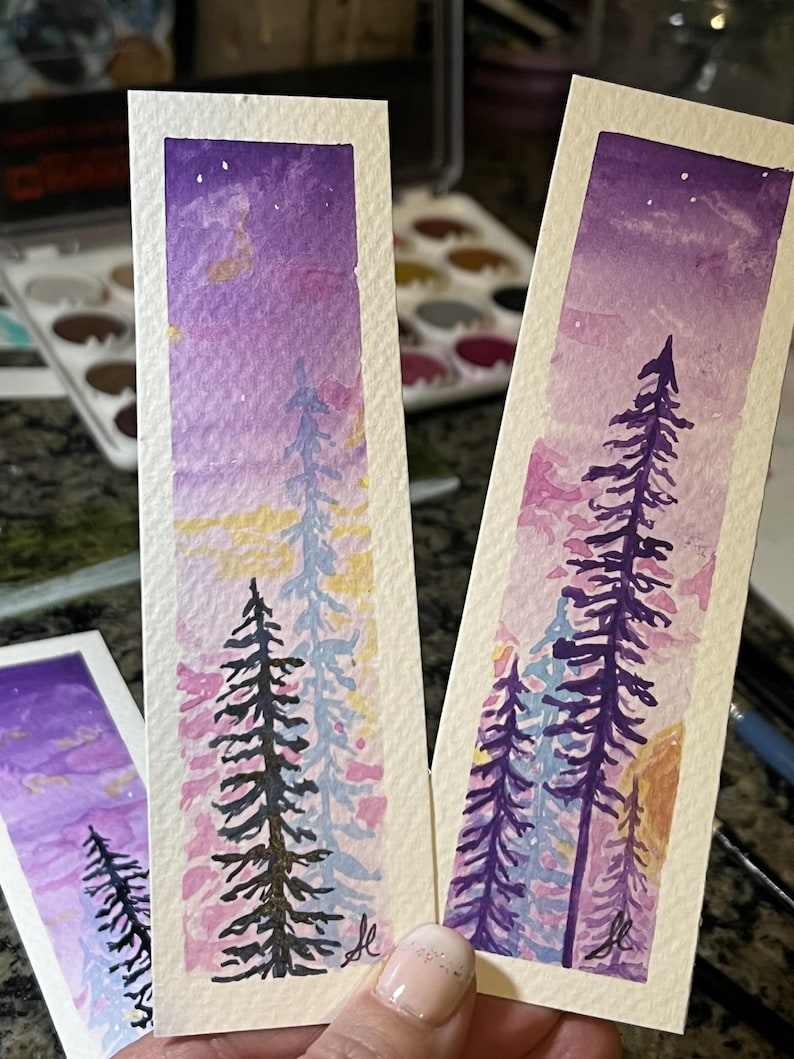 Watercolour Bookmarks - Etsy