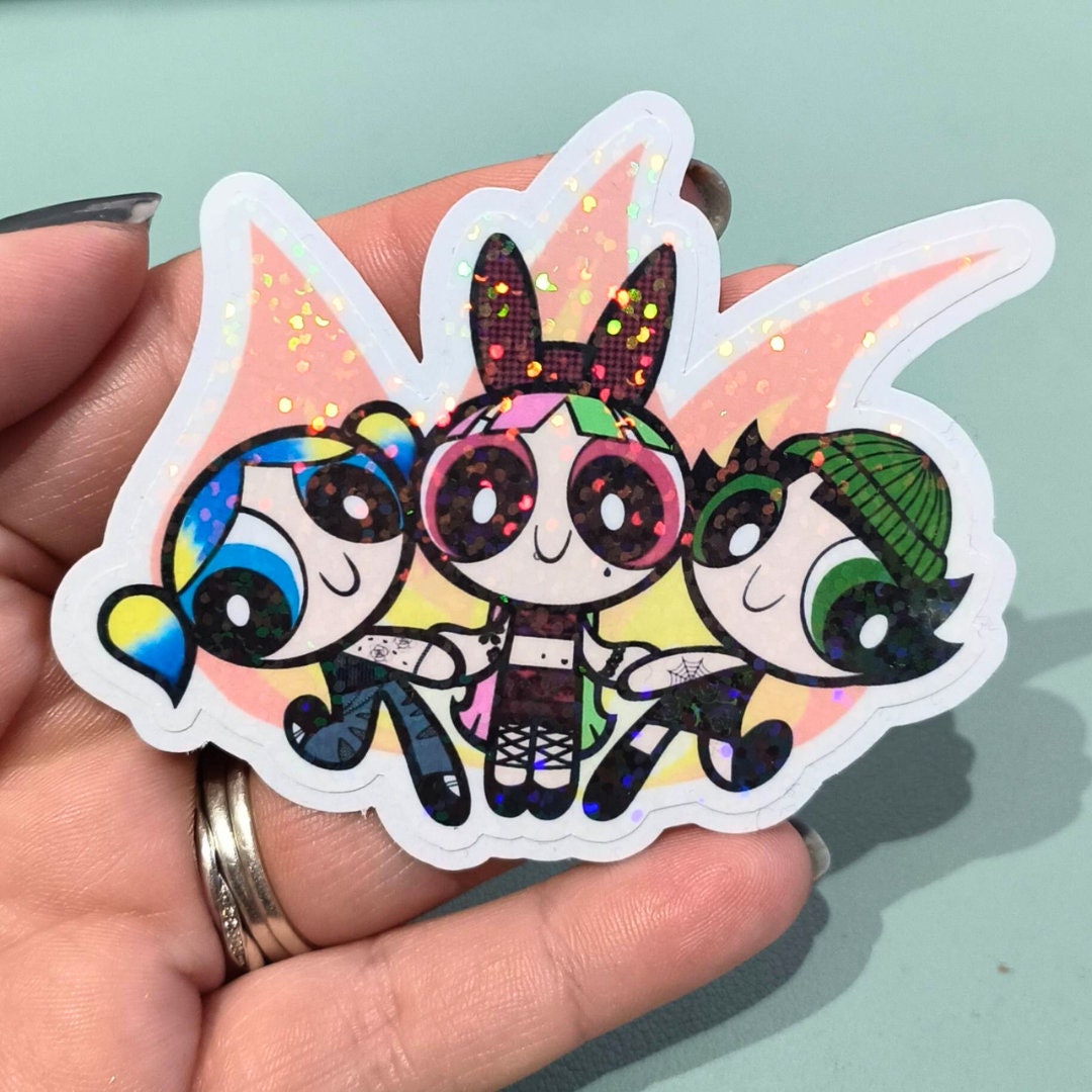 Powerpunk Girls Stickers, 90's Stickers, TV, Holographic, Shiny ...