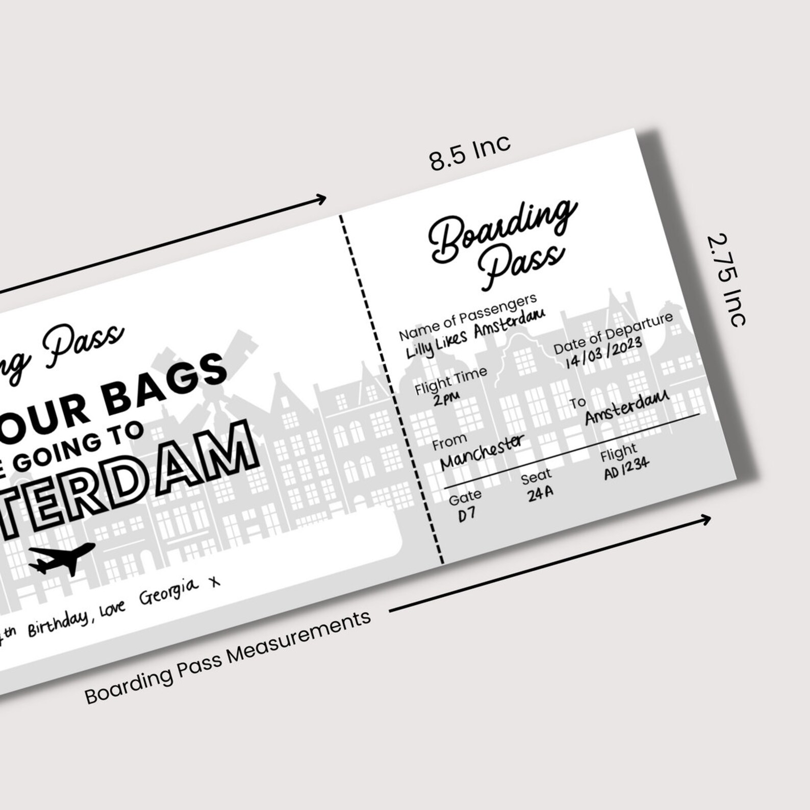 Print at Home Boarding Pass - We're Going to Amsterdam - Etsy