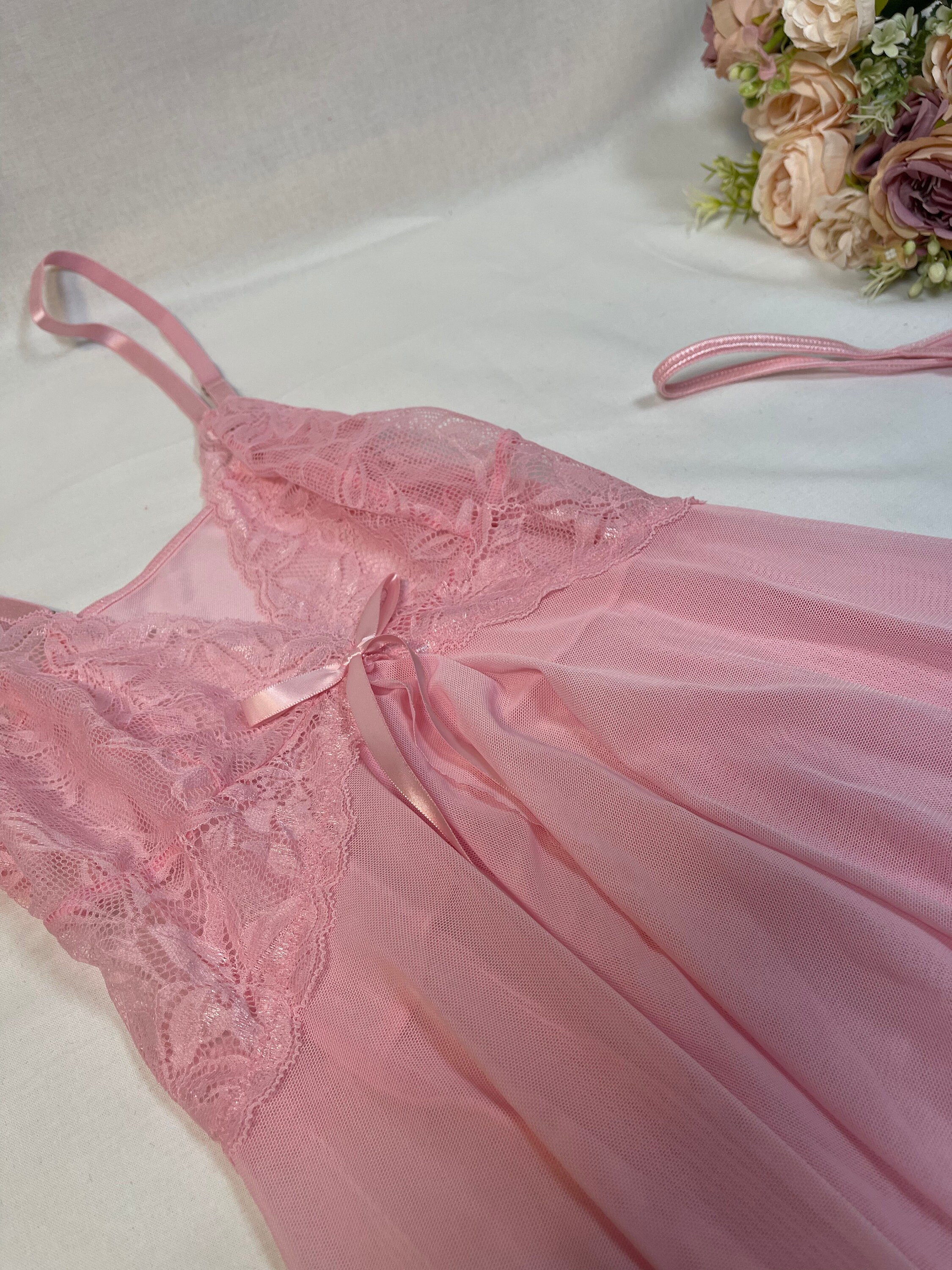 Romantic Sheer Babydoll and Thong Lingerie Set - Etsy New Zealand