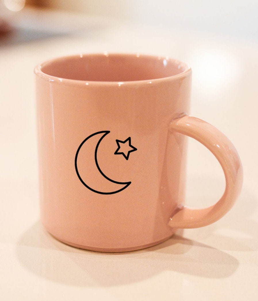 Open Moon and Star Black and White Instant Download, Digital Download ...