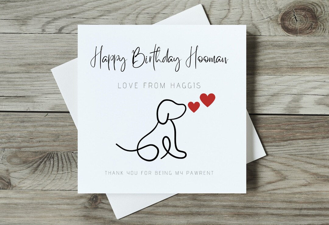 Personalised Hooman Birthday Card From the Dog to A Hooman Personalised ...