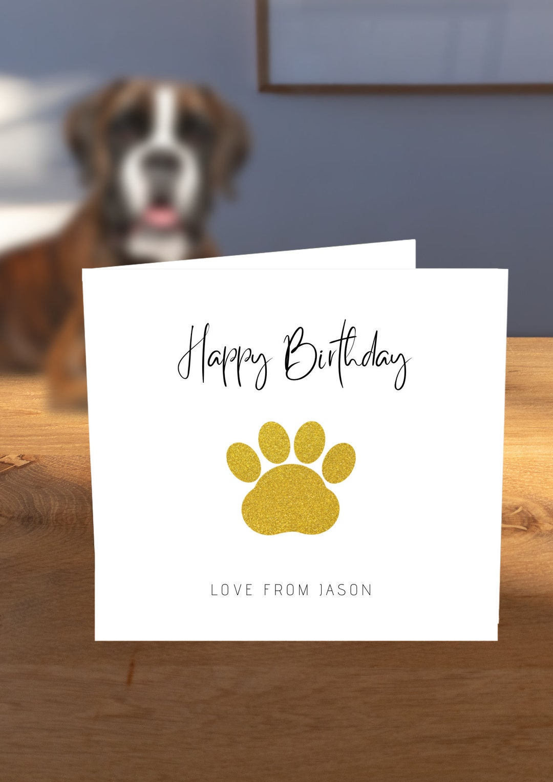 Personalised Birthday Card From the Dog // Pawprint Card From the Dog ...
