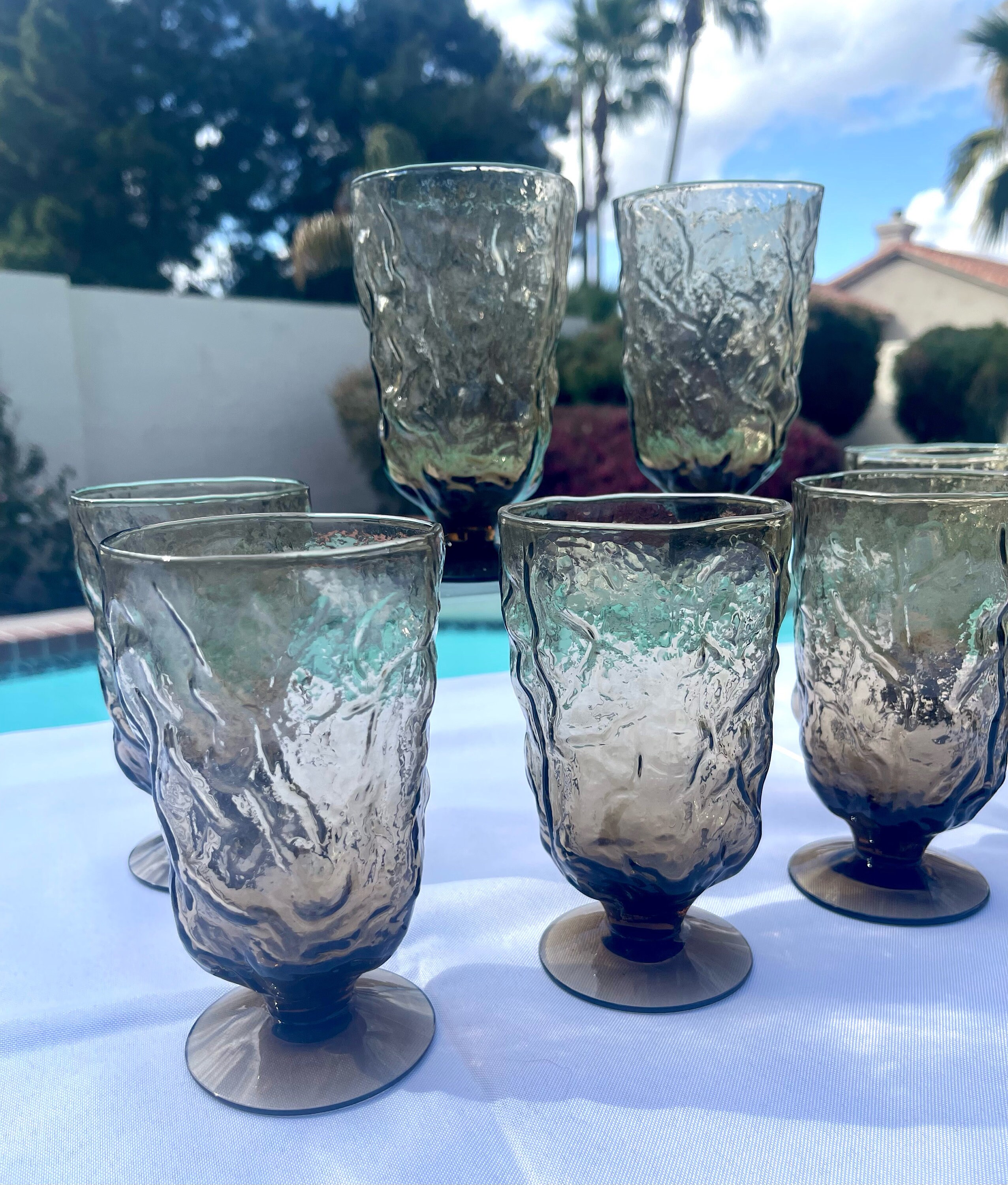 Set of 2 Seneca Brown Driftwood Water Goblet • 10 Oz Glassware ...