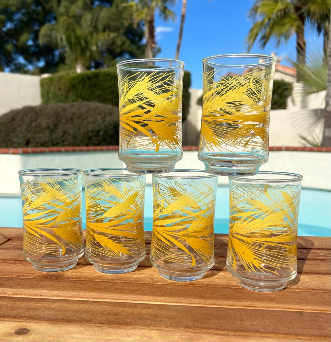 Set of 6 Vintage Libbey Wheat (decal Decoration) Juice Glasses Set of 6 ...