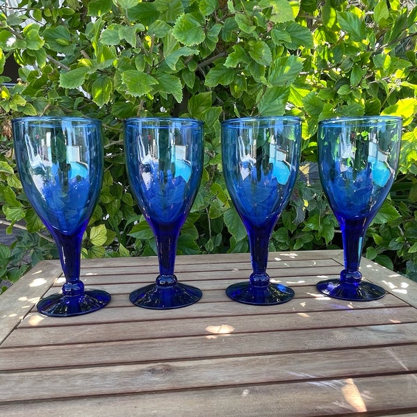 Cobalt Blue Stemware - Etsy