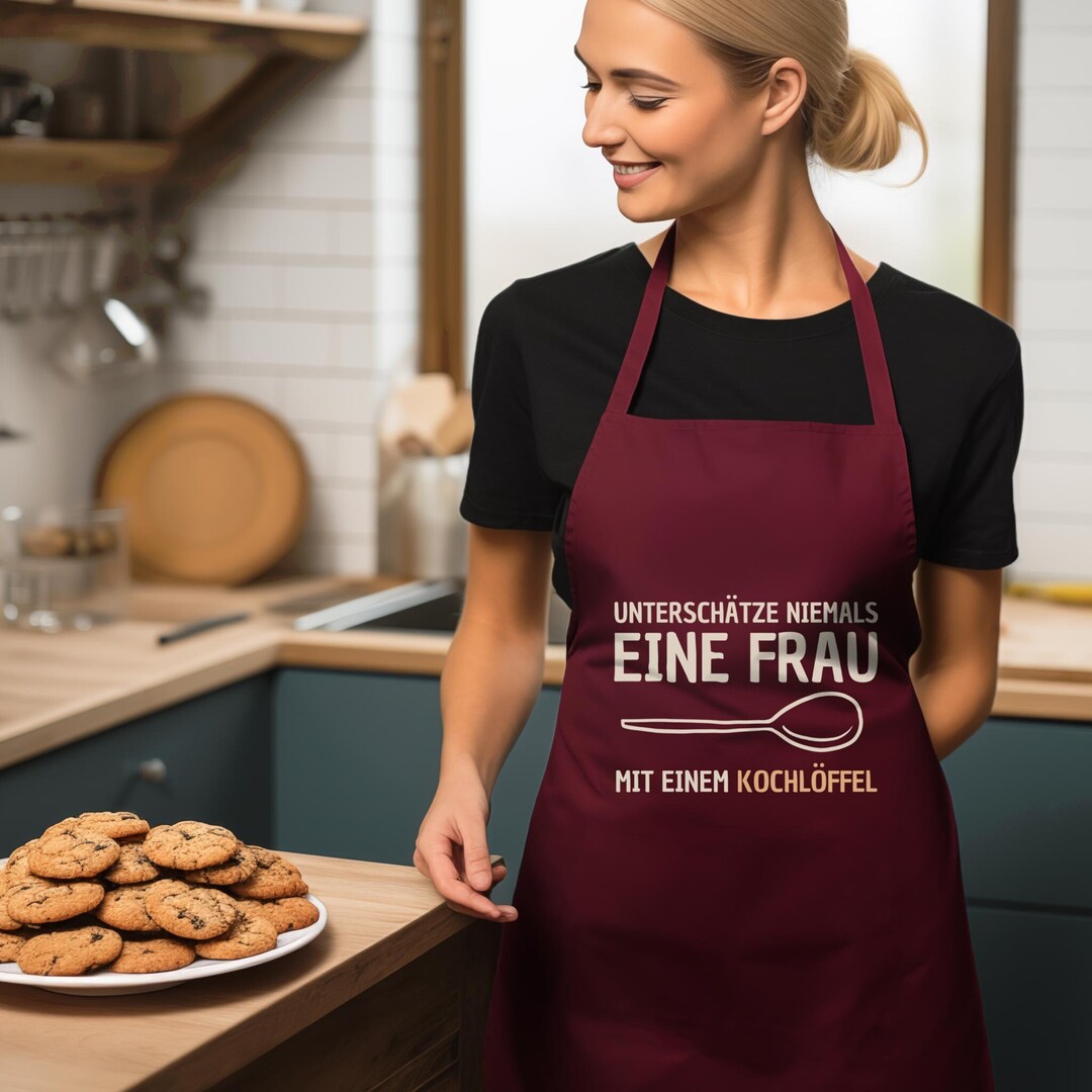 Funny Cooking Apron for Women Never Underestimate a Woman Gift for ...