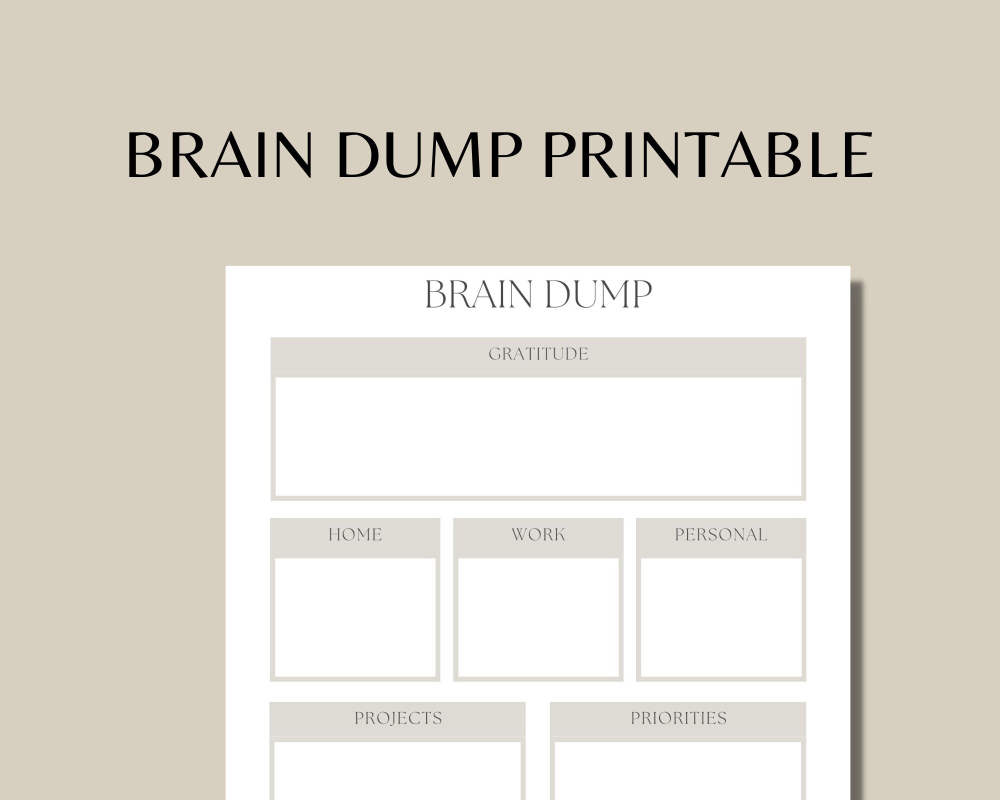Brain Dump Printable, Thought Organizer, ADHD Brain Dump Printable ...