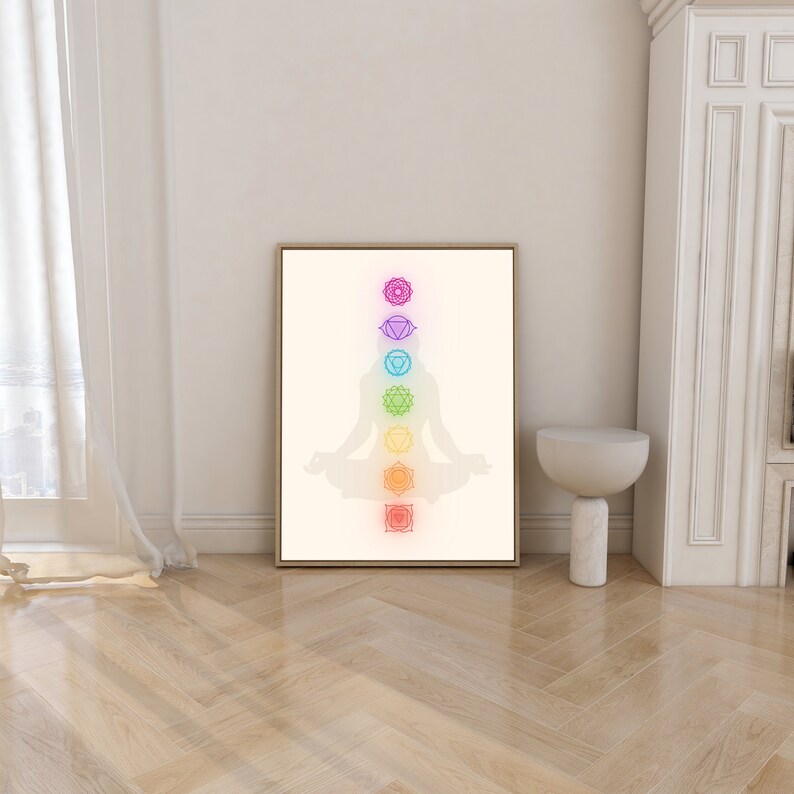 7 Chakras Poster Imprimible Chakra Meditation Print Aura Print - Etsy México