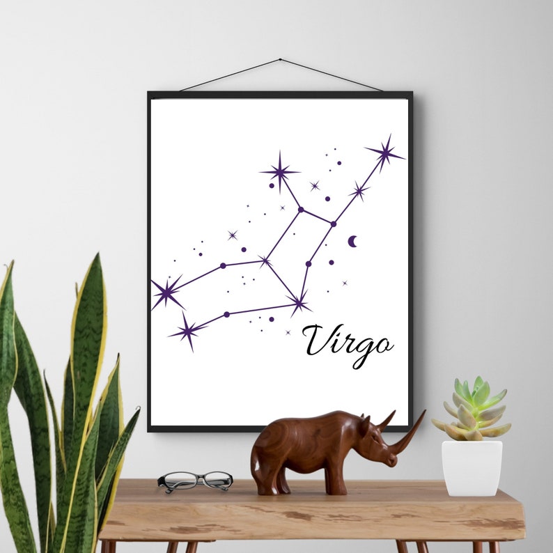 Zodiac, Virgo Sign, Constellation Digital Download, Art for Office ...