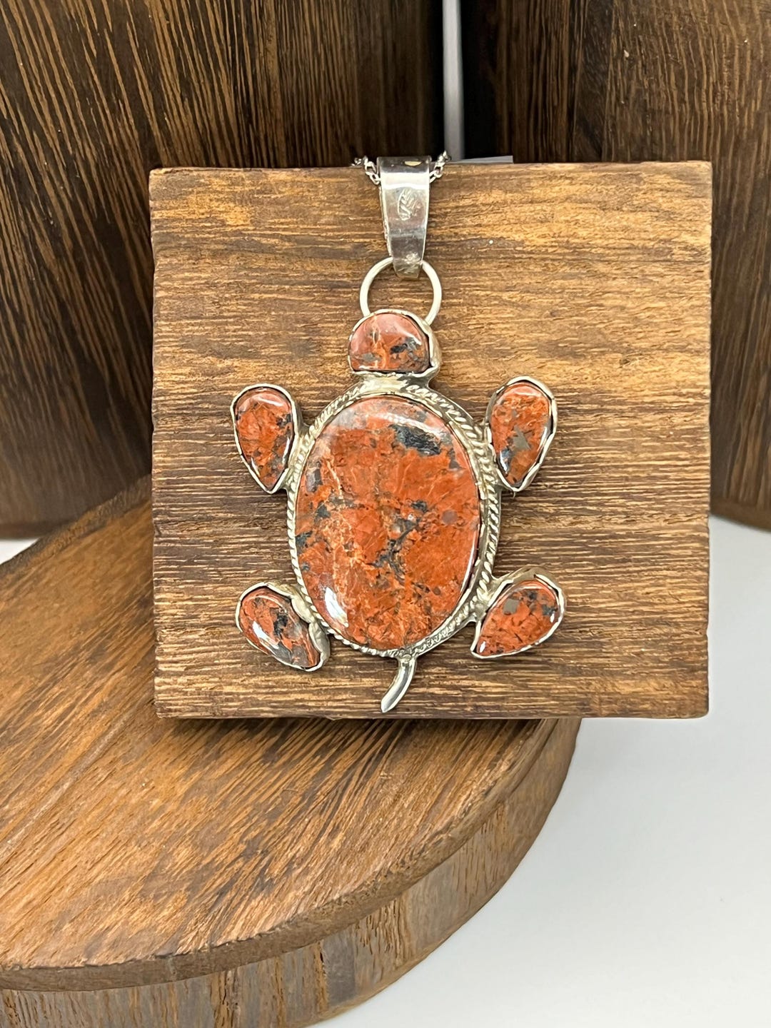 Granite Turtle Pendant, Native Inspired, Red Dragon Stone, Southwest ...