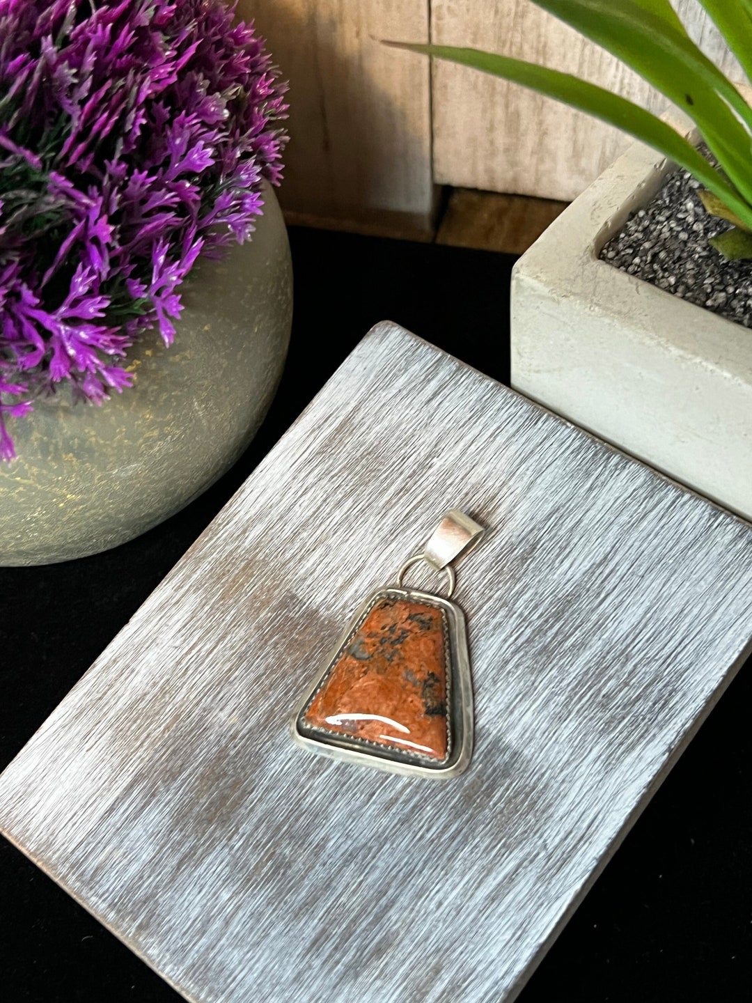 Granite Pendant, Native Inspired, Red Dragon Stone, Southwest Design ...