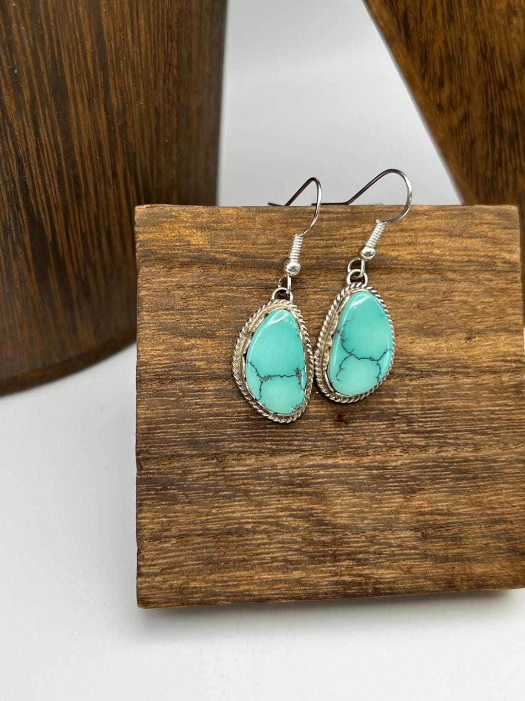 Genuine Turquoise Earrings, Southwestern Design, Turquoise Earrings ...