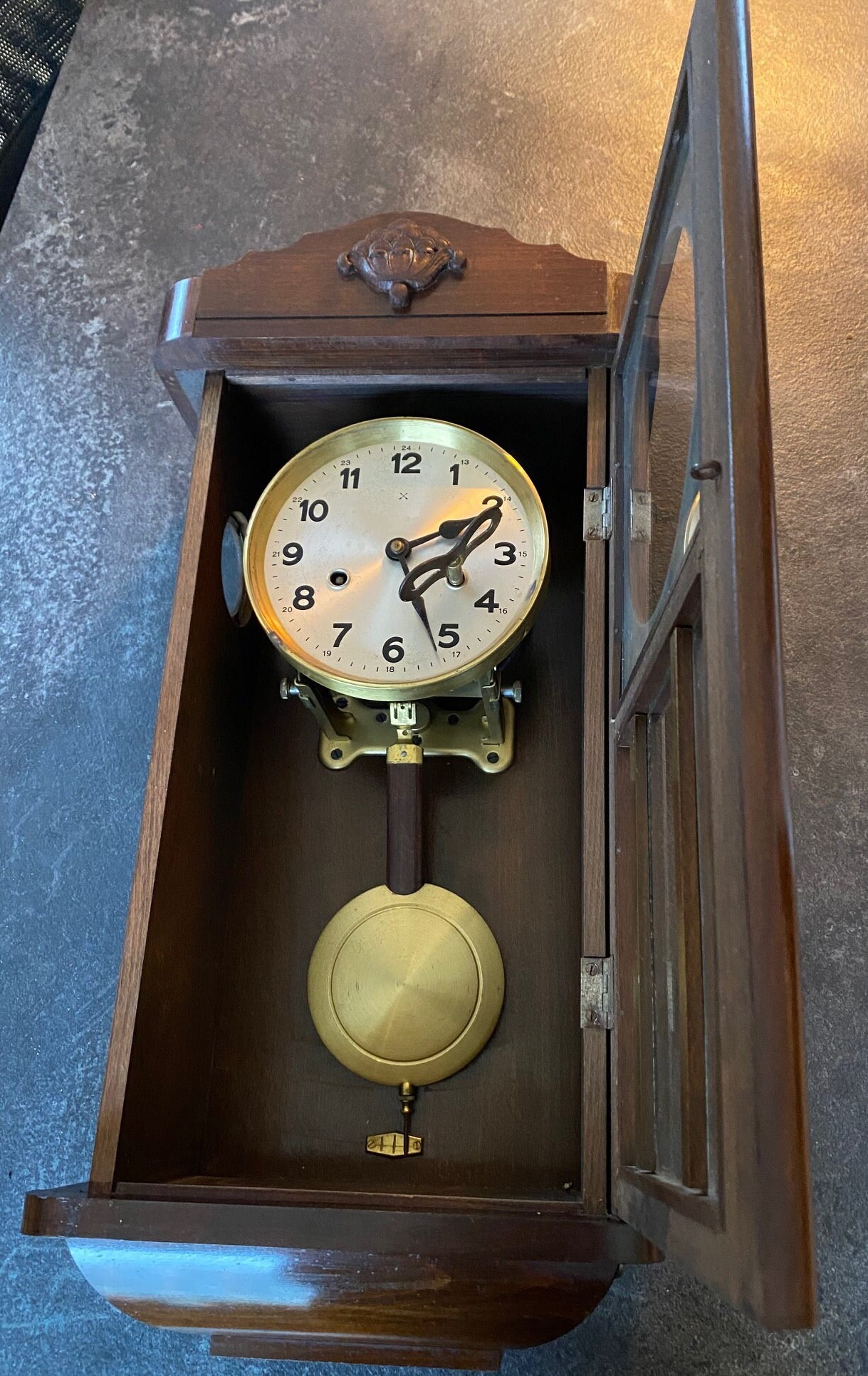 Antique Wood Wind up Pendulum Wall Clock - Etsy