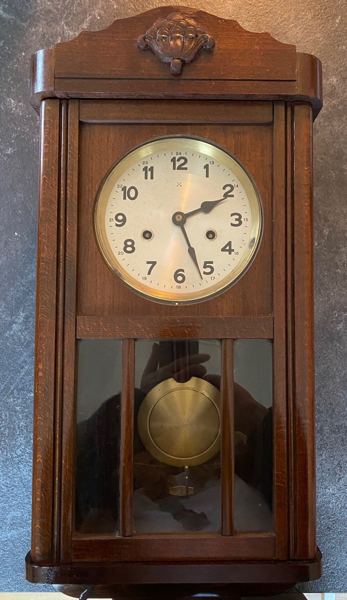 Antique Wood Wind up Pendulum Wall Clock - Etsy