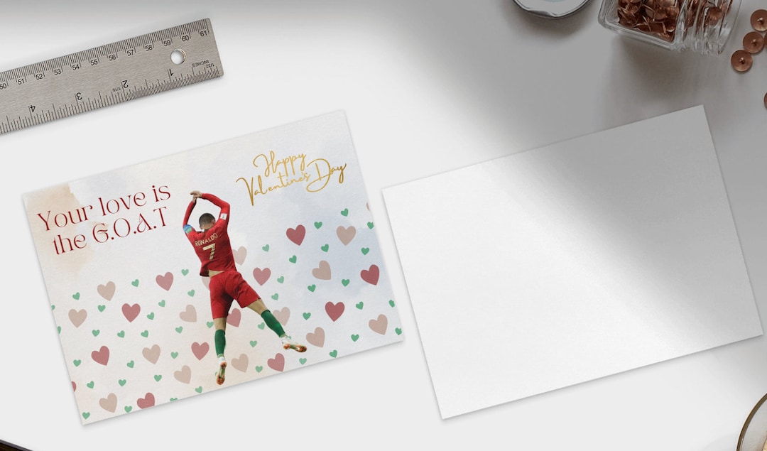 Cristiano Ronaldo *digital* Valentines Day Card Football/soccer ...