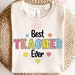 Best Teacher Ever Png, Retro Teacher Png, Back to School Png, End of ...