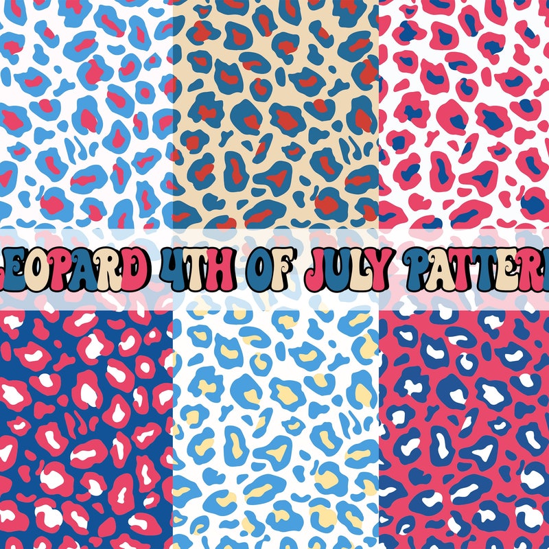 Red White and Blue Leopard - Etsy