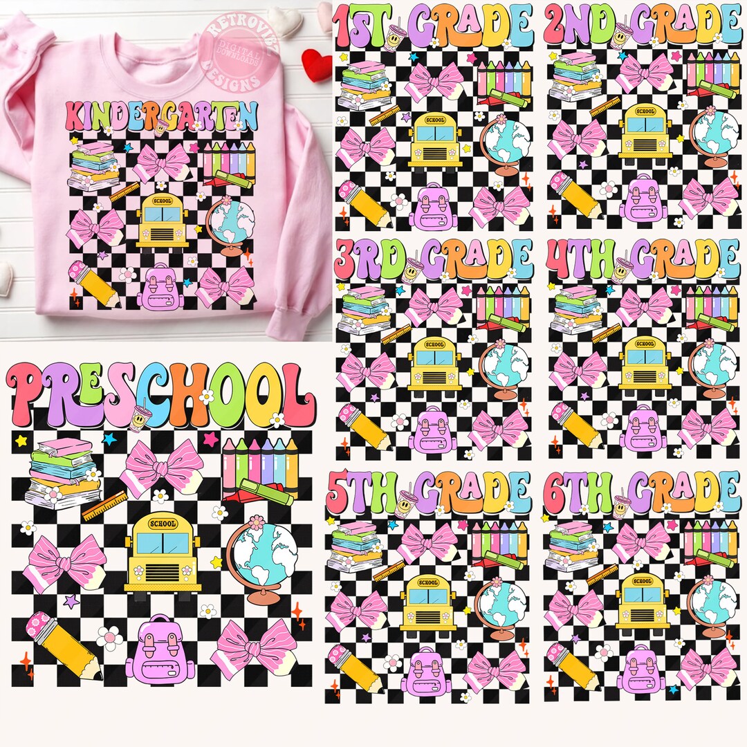 Retro Back to School Png Bundle, Back to School Mega Bundle, Teacher ...