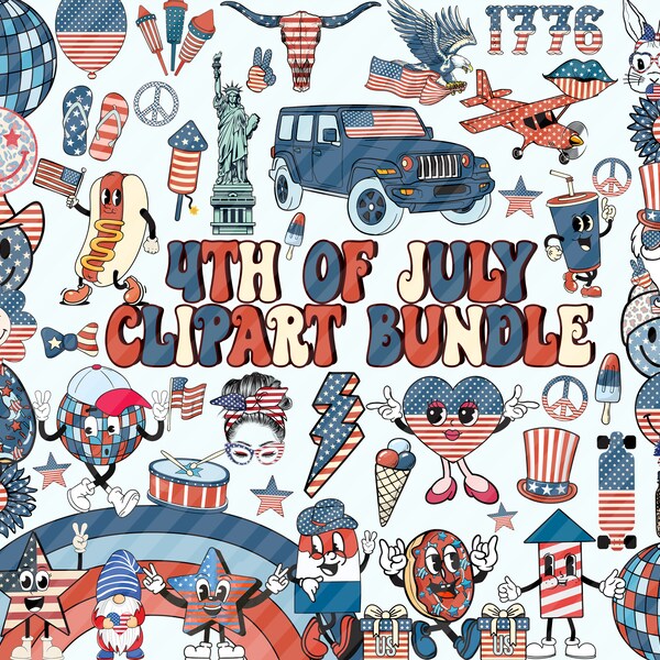 4th of July Clipart - Etsy