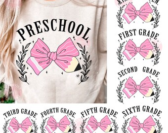 Coquette Pencil Bundle Png, Back to School Bundle, First Grade Png ...