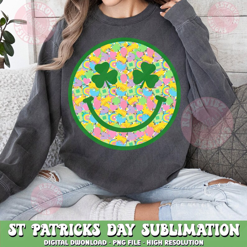 Lucky Charm Happy Face Shirt Png, Happy St. Patricks Day Svg, Shamrock ...