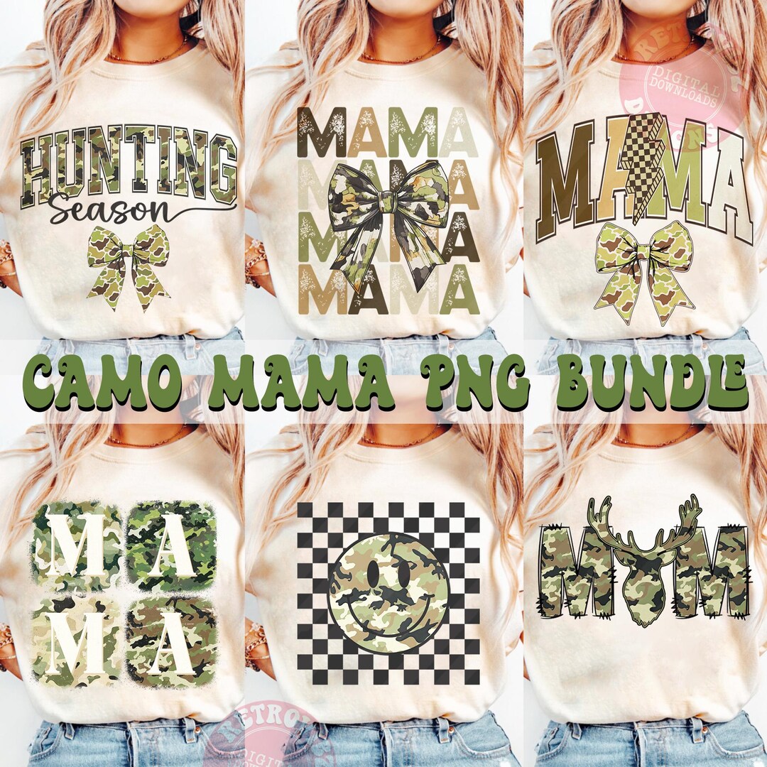 Camo Mama PNG Bundle, Camo Bundle Bow Png, Camo Hunting Bow, Coquette ...