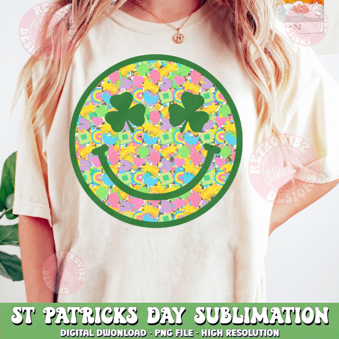 Lucky Charm Happy Face Shirt Png, Happy St. Patricks Day Svg, Shamrock ...