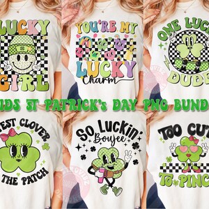 Retro St Patricks Day PNG Bundle, Kids Png Bundle, St Patricks Day ...