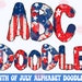 4th of July Alphabet Doodle, 4th of July PNG, Fourth of July Alphabet ...