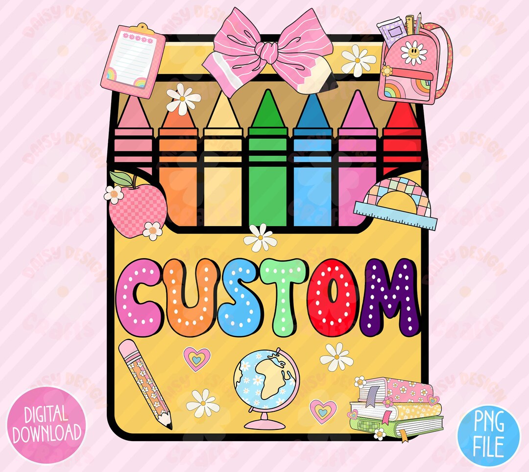 Custom Kid Name Png, Personalized Teacher Design Png, Retro School Png ...