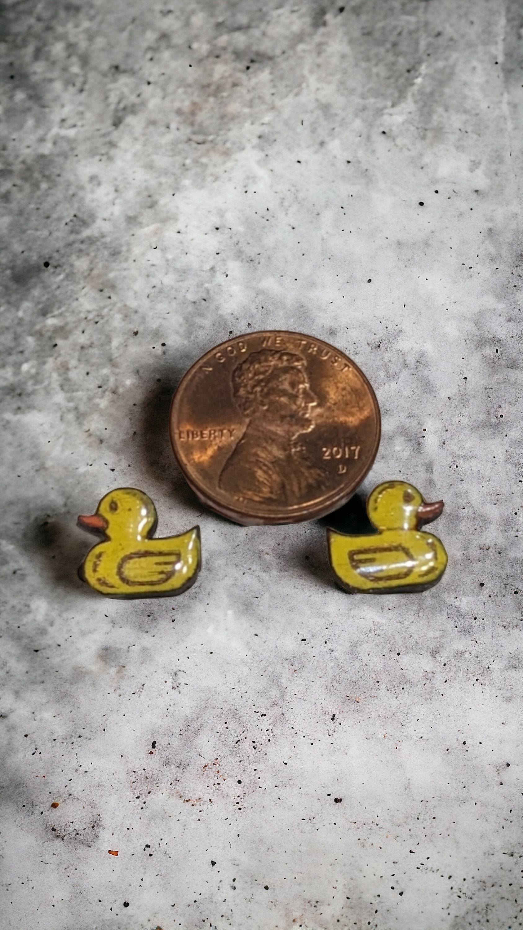 Quack Attack! Tiny Yellow Rubber Duck Wood Studs (hand Painted ...