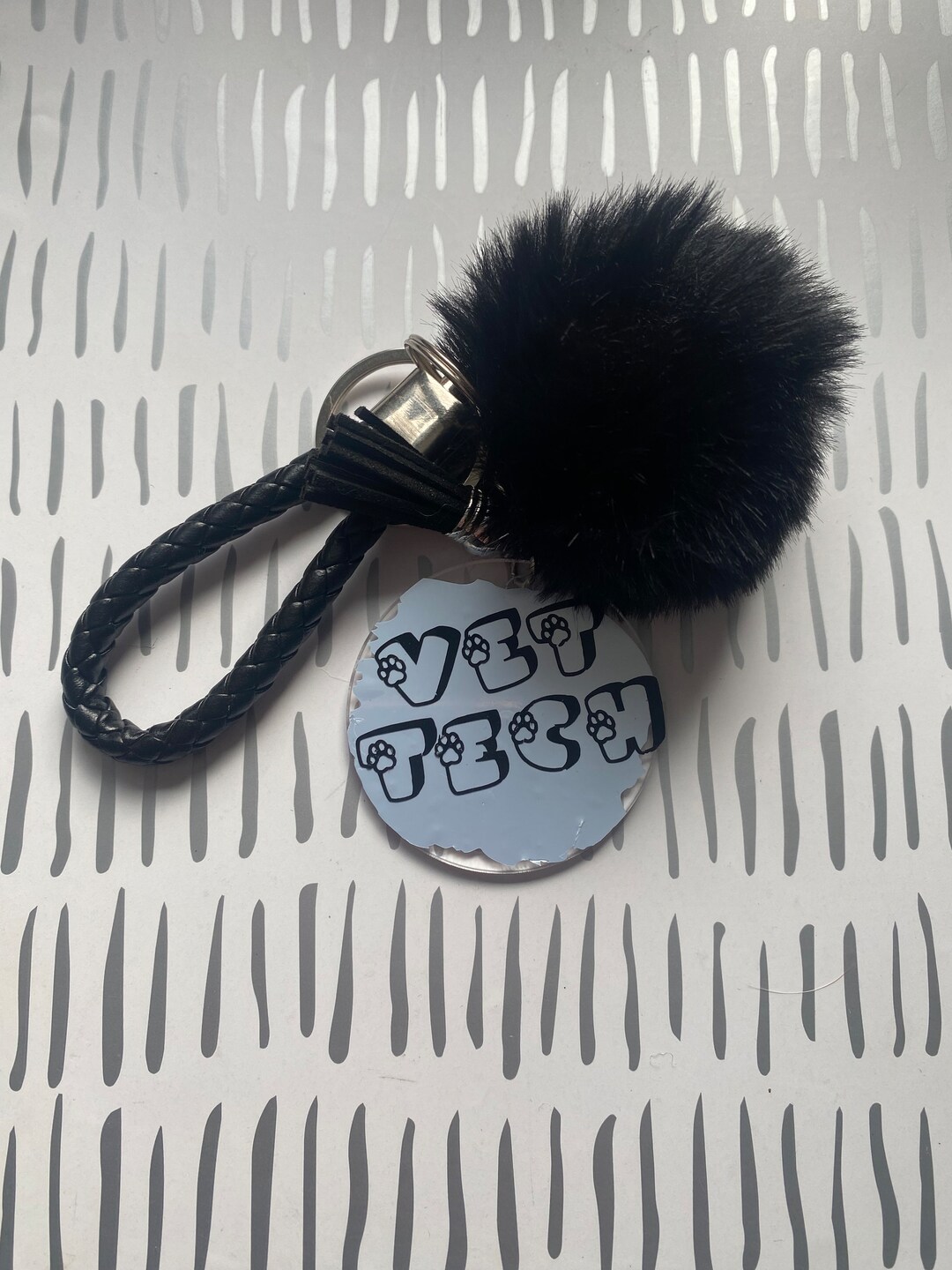 Personalized Keychain With Puffball and Tassel - Etsy