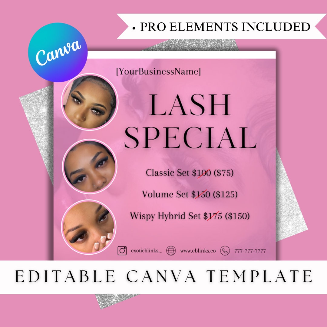 Lash Special Flyer | DIY Canva Template| Small Business Flyer ...