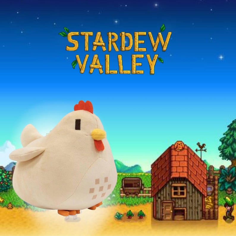 Stardew Valley Chicken Plush for Gamers Cute Teddy Plushy Gift - Etsy