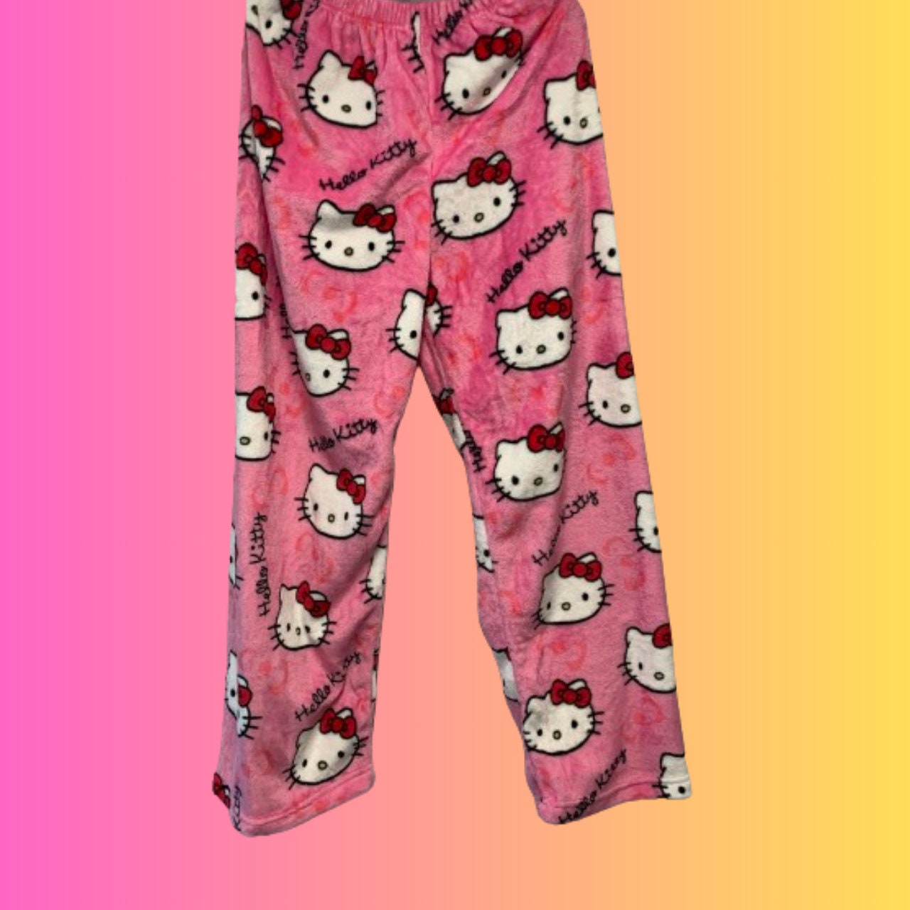 Hello Kitty Cute Fluffy Kitty Pajamas Pink Black White Pyjamas Gift for ...